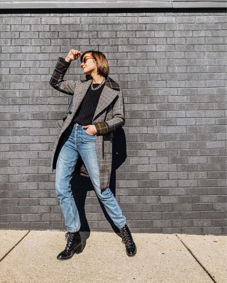 an easy winter uniform: a fun coat and combat boots - District of Chic